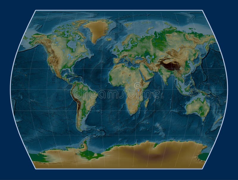 World Physical Map - 0 PM. Times Stock Illustration - Illustration of ...