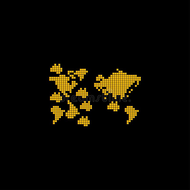 World Pixel Map Design Vector Stock Vector - Illustration of europe ...