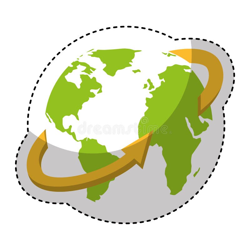 World Planet Earth with Arrow Icon Stock Vector - Illustration of ...