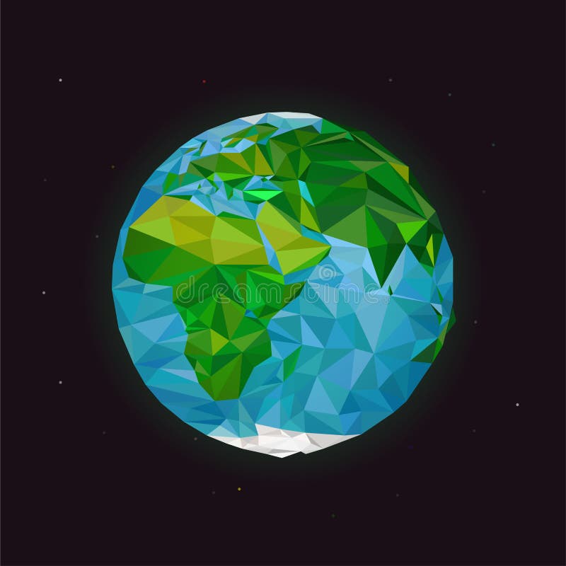 World Planet Illustration. Earth Low Poly Desing.Globe Icon in ...