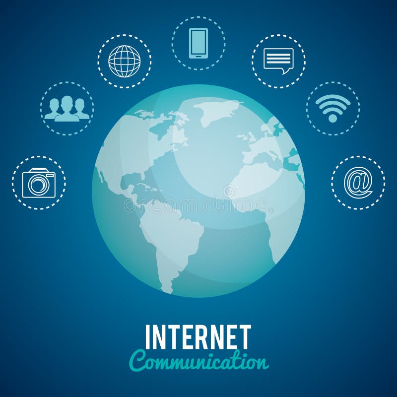 World Planet with Internet Communication Stock Vector - Illustration of ...