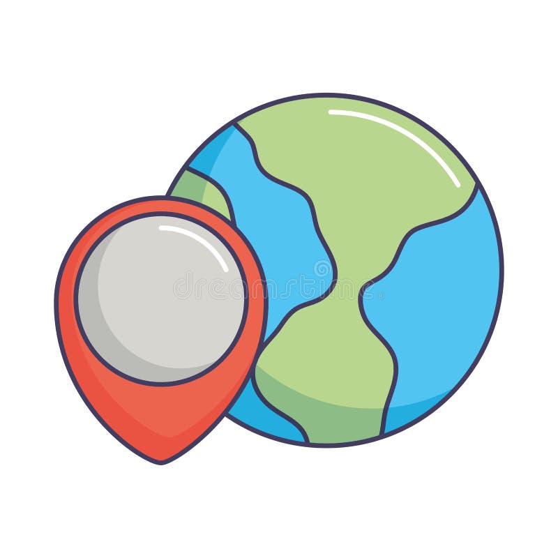 World Planet Location Pointer Map Stock Illustration - Illustration of ...