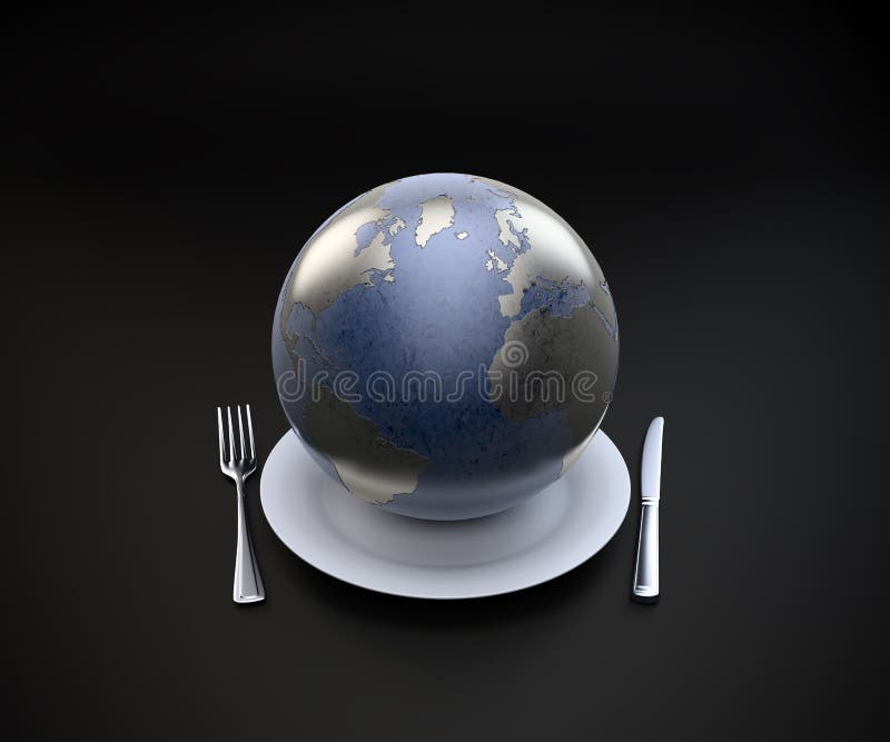 World on a plate stock illustration. Illustration of europe - 22278776