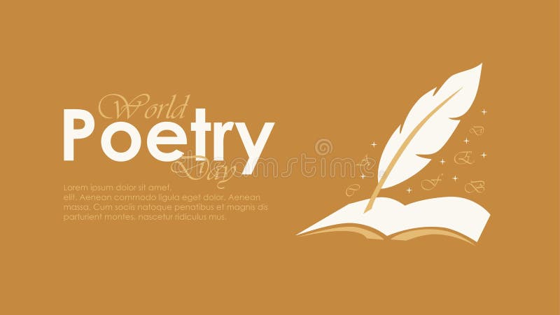 World Poetry Day Banner Template Horizontal Stock Illustration ...