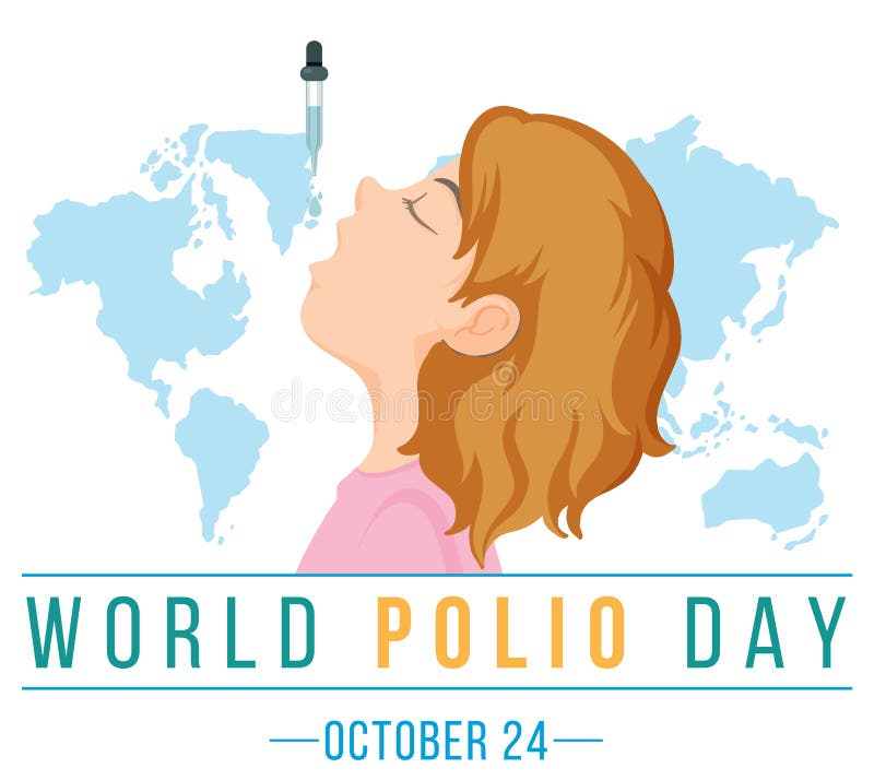 World Polio Day Typography Design with Polio Vaccine Dropping Stock ...