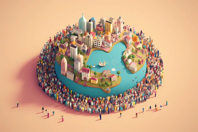 World Population Day an Illustration of a City with a City on it AI ...