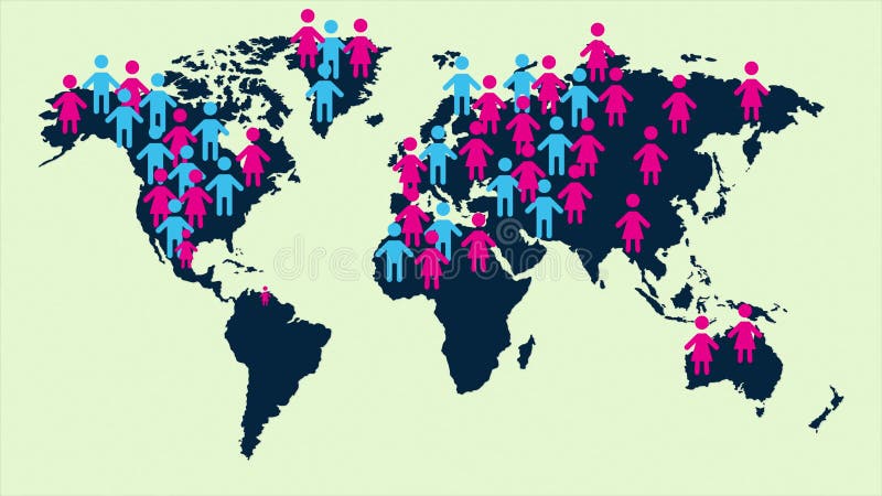 World Population Day: Animated with Human Figure and Text. Stock ...
