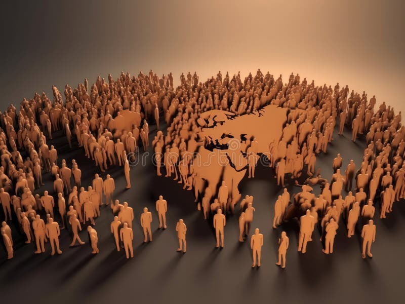 People Forms World Continents Stock Illustration - Illustration of ...