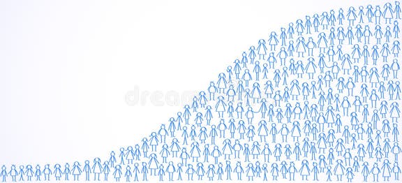 World Population, Graph Made Up of Blue Stick People, Stick Figures ...
