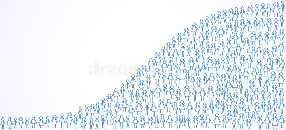World Population, Graph Made Up of Blue Stick People, Stick Figures ...