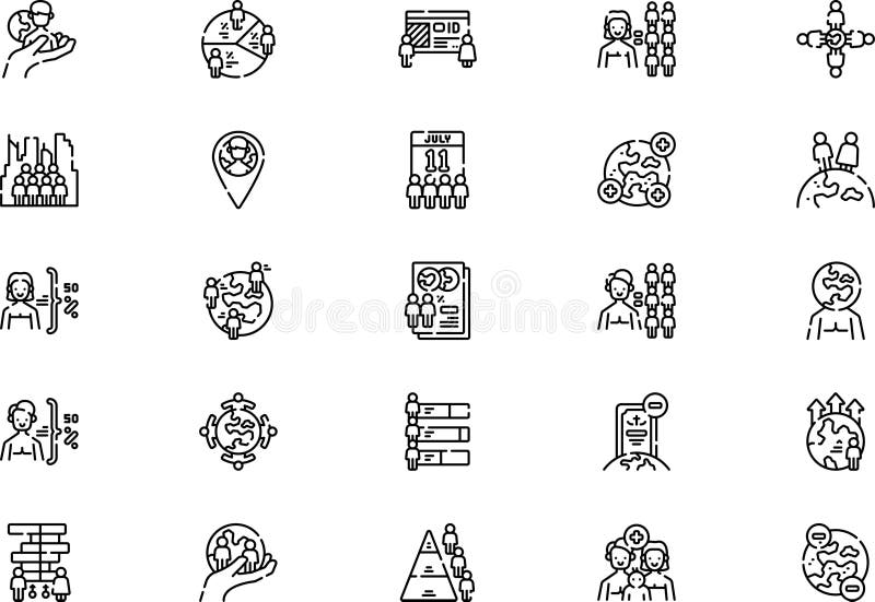 World Population Icons Collection is a Vector Illustration with ...