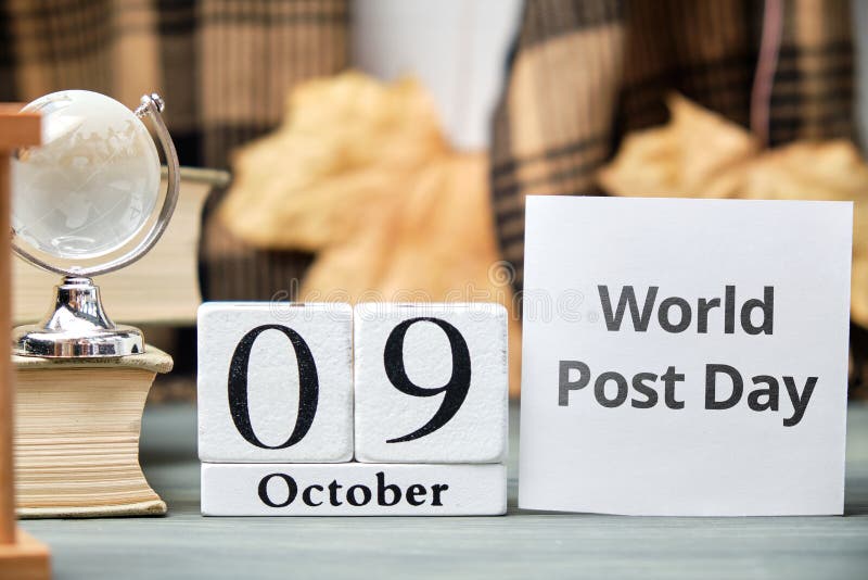 World Post Day of Autumn Month Calendar October Stock Photo - Image of ...