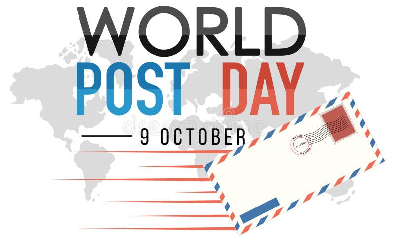 World Post Day Banner with Envelope Stock Vector - Illustration of ...