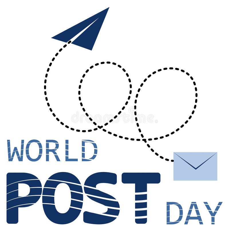 World Post Day. Envelope and Paper Plane. Mail Delivery Stock Vector ...