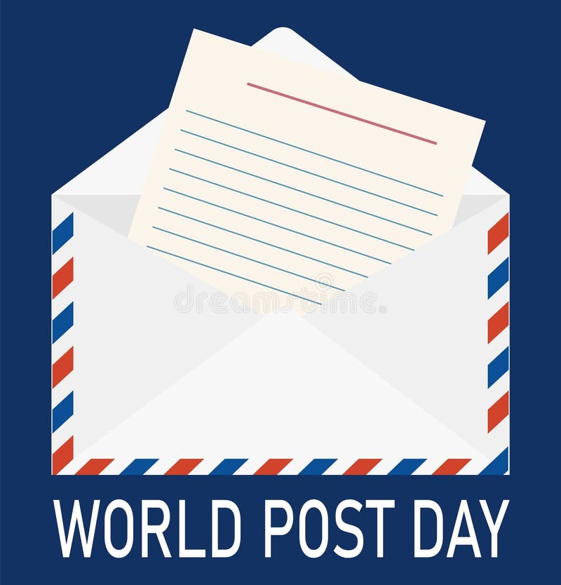 World Post Day. Letter in an Envelope. Mail Delivery Stock Vector ...