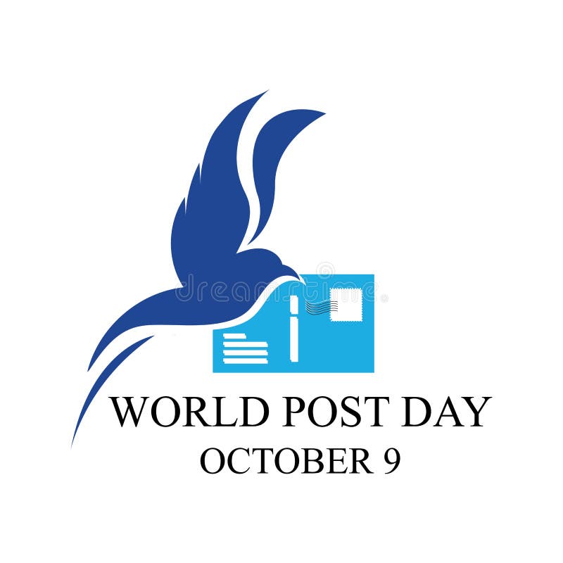 World Post Day Logo with Post Box (mail Box) Icon Design and World Map ...