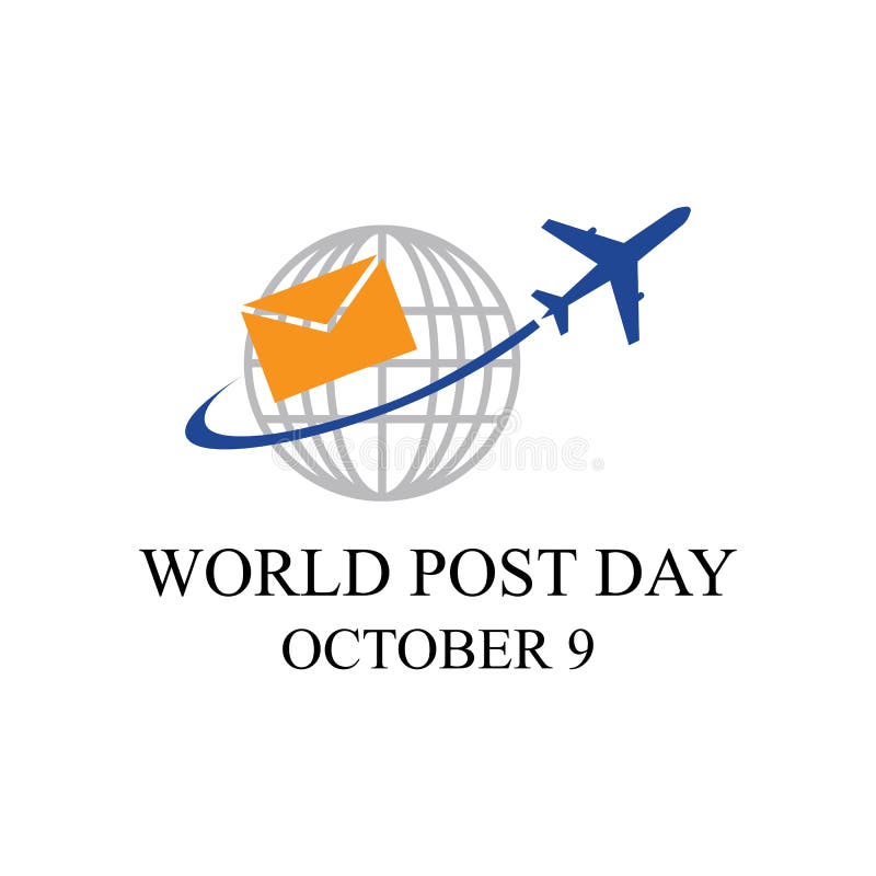 World Post Day Logo with Post Box (mail Box) Icon Design and World Map ...