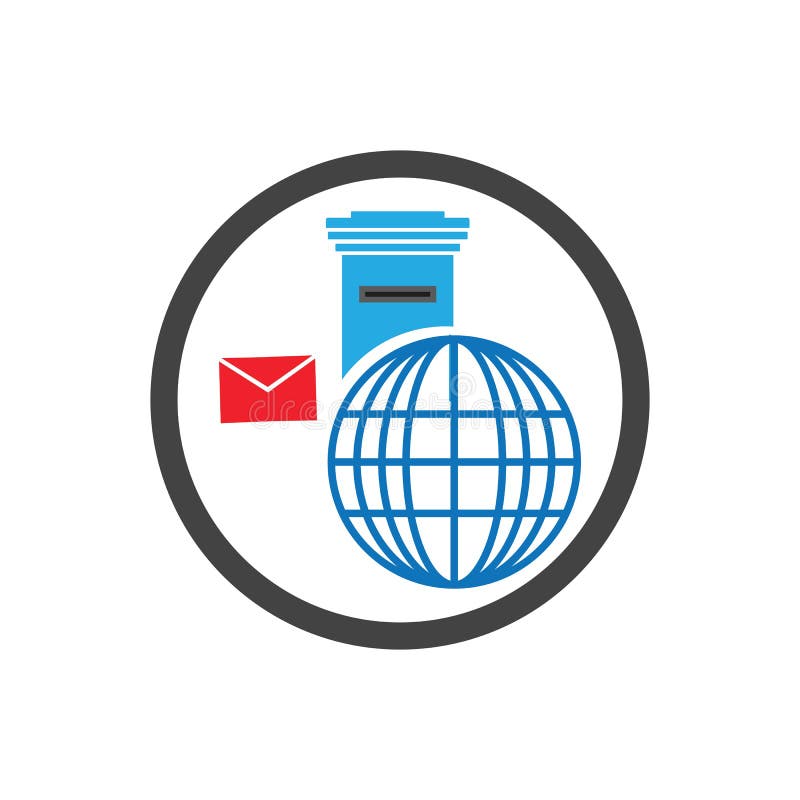 World Post Day Logo with Post Box (mail Box) Icon Design and World Map ...
