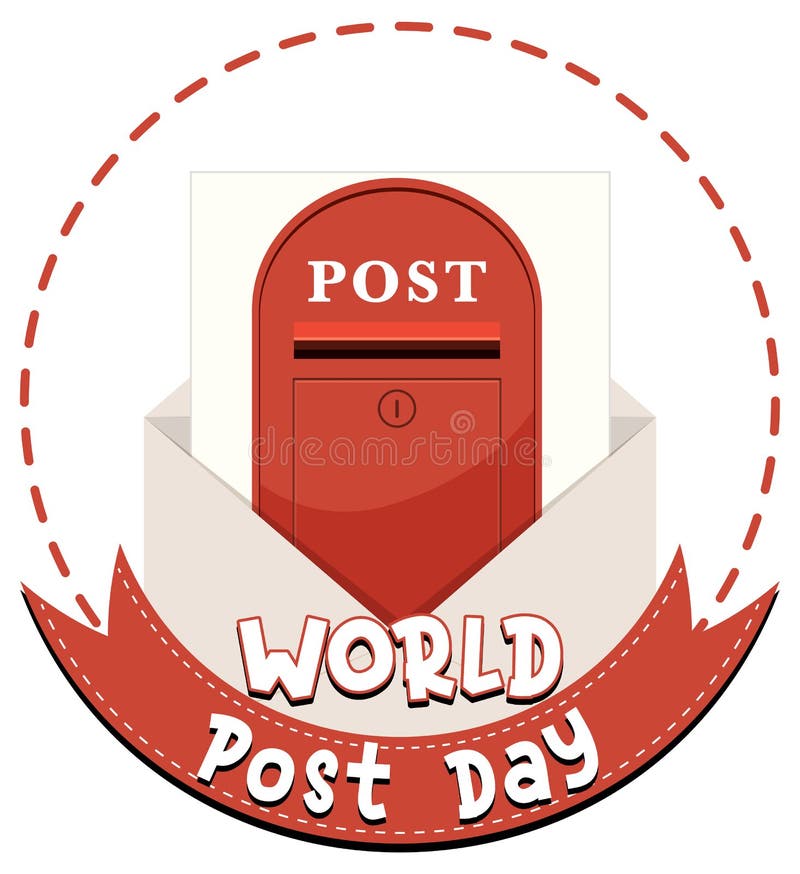 World Post Day Logo with Mailbox and Envelope Stock Vector ...