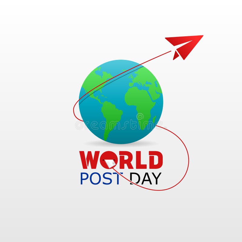 World Post Day, with Paper Aeroplane Design Around the Earth Stock ...