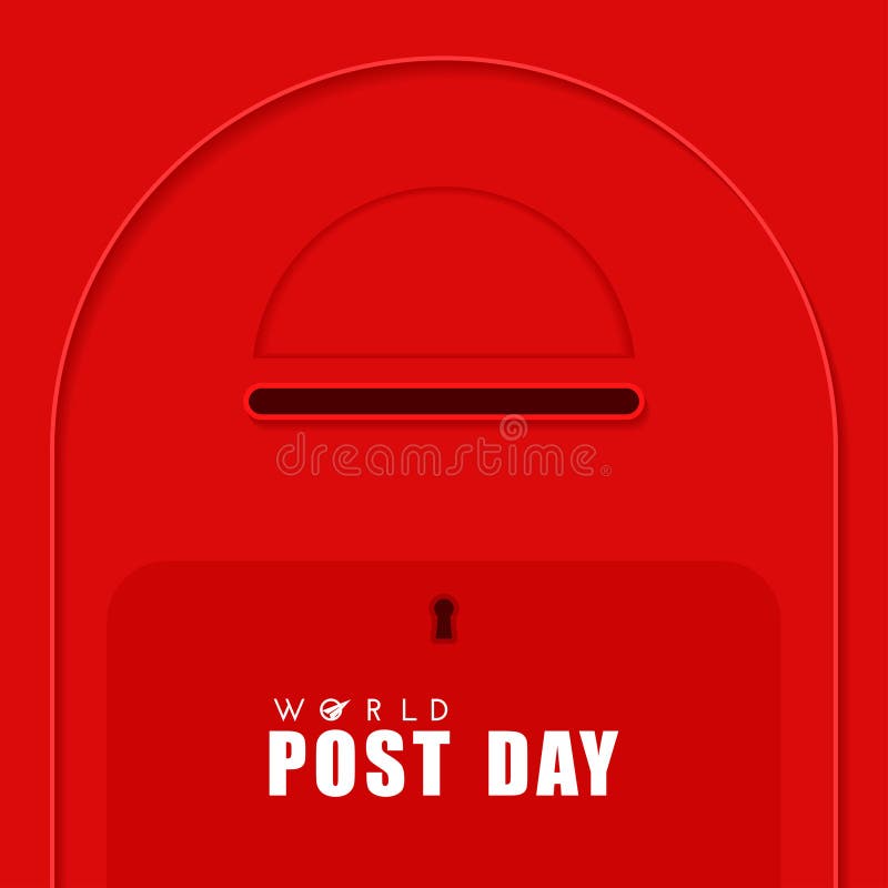 World Post Day. Red Coloured Postbox Design Stock Vector - Illustration ...