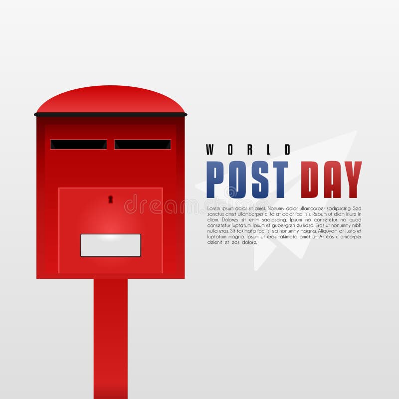 World Post Day. Two-hole Post Box Design with Support Underneath Stock ...