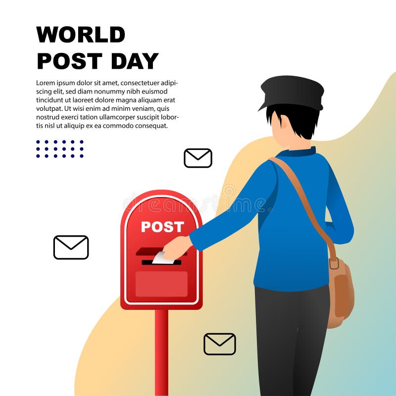World Post Day Vector Illustration Stock Vector - Illustration of ...