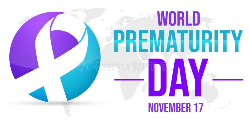 World Premature Day Wallpaper with Ribbon and Typography on the Side ...