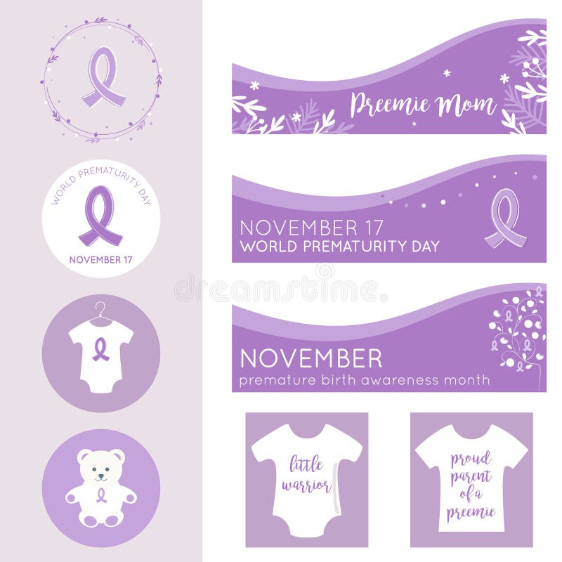 World Prematurity Day Banners, Posters and Badges Vector Templates ...