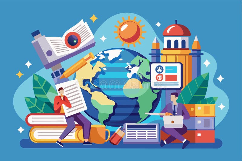 World Press Freedom Day Illustration of Journalists Reporting Worldwide ...