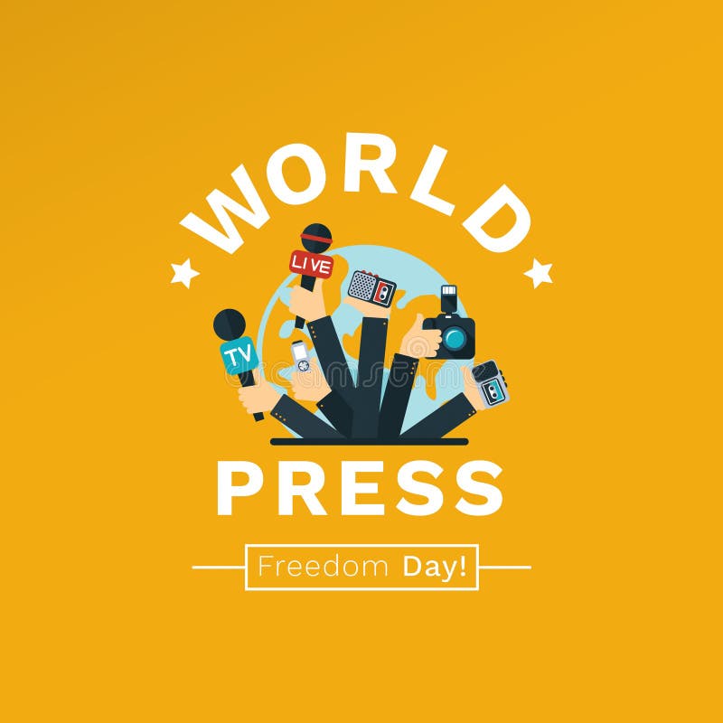 World Press Freedom Day Idea Logo Stock Illustration - Illustration of ...