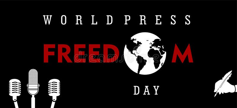 World Press Freedom Day, May 3rd, Vector Illustration and Text, Simple ...