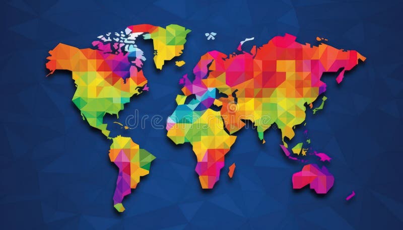 World Pride Background with Rainbow Flag on World Map Generative AI ...