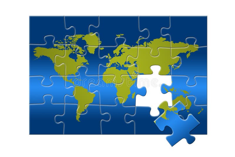 World puzzle stock illustration. Illustration of challenge - 13658451