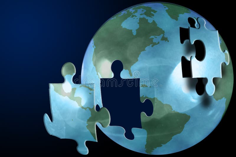 The world puzzle stock illustration. Illustration of positive - 453635