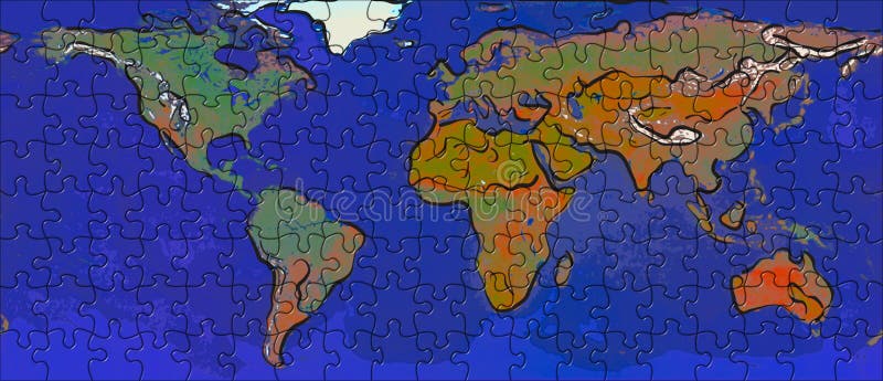 World in puzzle stock illustration. Illustration of electronic - 5138761