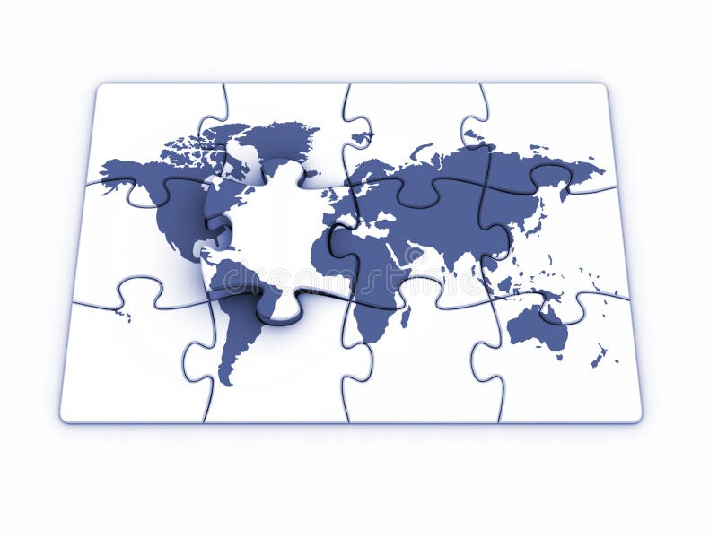 Puzzle world map stock illustration. Illustration of world - 1574562