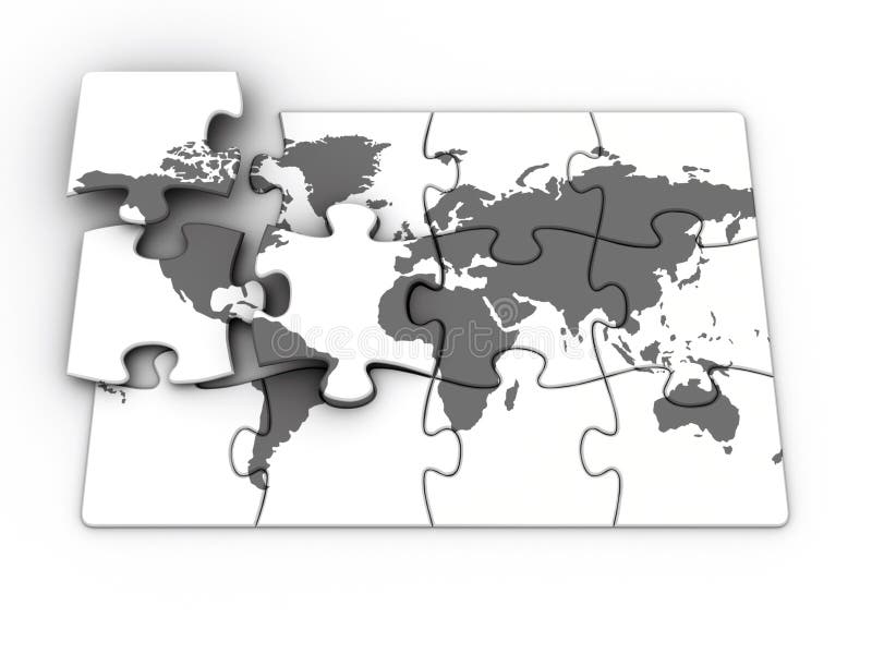 Puzzle world map stock illustration. Illustration of world - 1574562