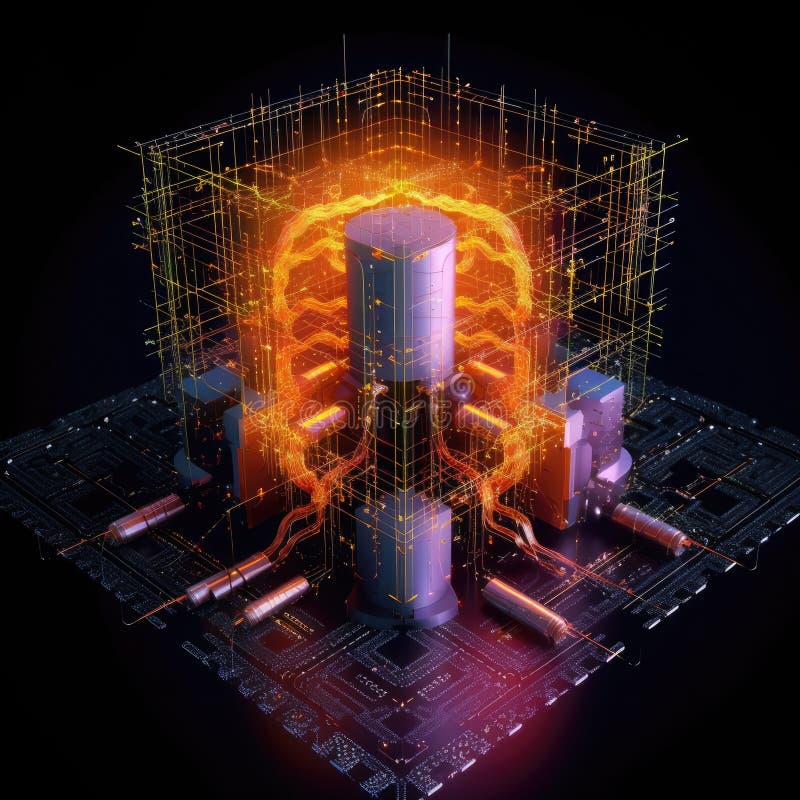 Computing and Quantum Technology. Generative AI Stock Illustration ...