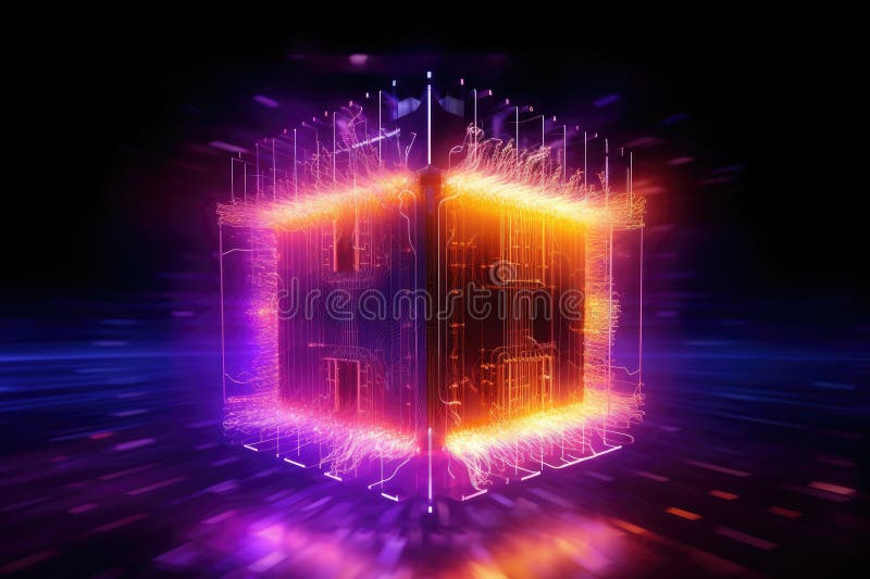 Computing and Quantum Technology. Generative AI Stock Illustration ...