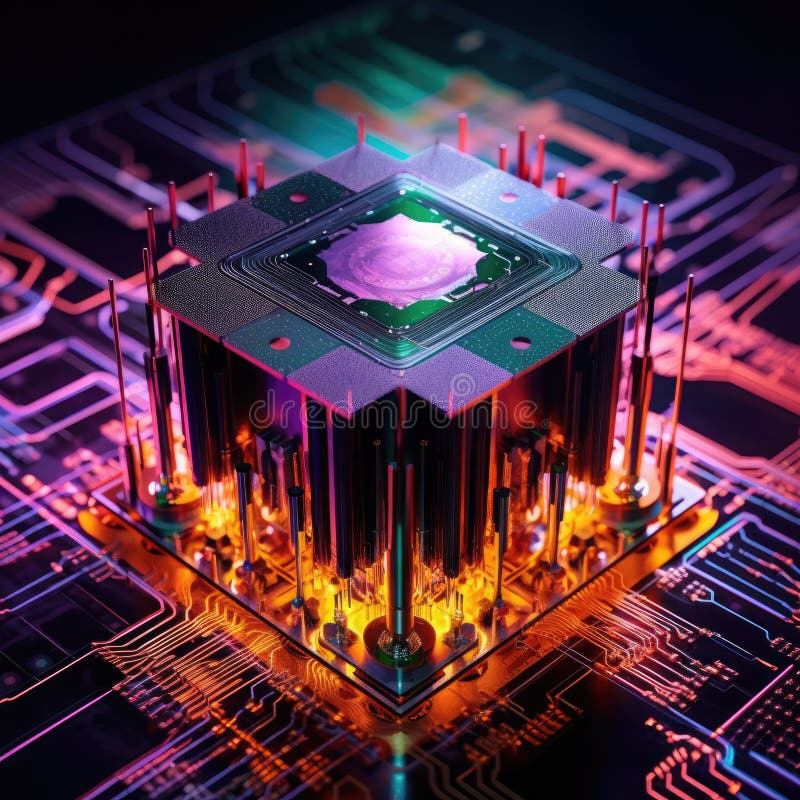 Computing and Quantum Technology. Generative AI Stock Illustration ...