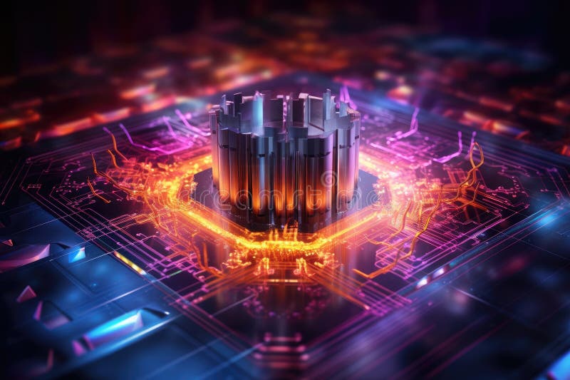 Computing and Quantum Technology. Generative AI Stock Illustration ...