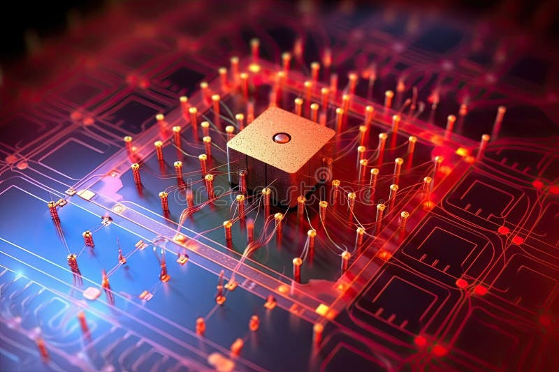 Computing and Quantum Technology. Generative AI Stock Illustration ...