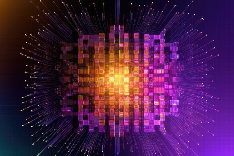 Computing and Quantum Technology. Generative AI Stock Illustration ...