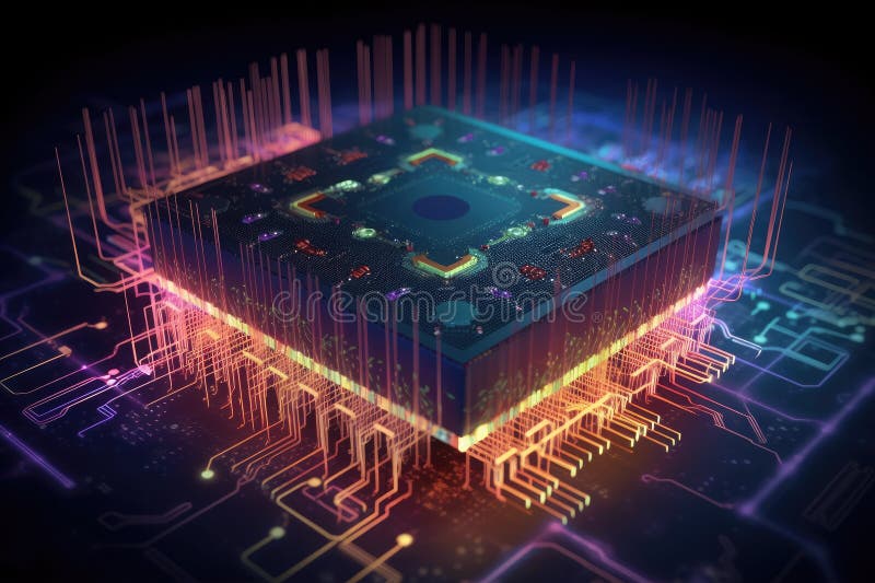 Computing and Quantum Technology. Generative AI Stock Image - Image of ...