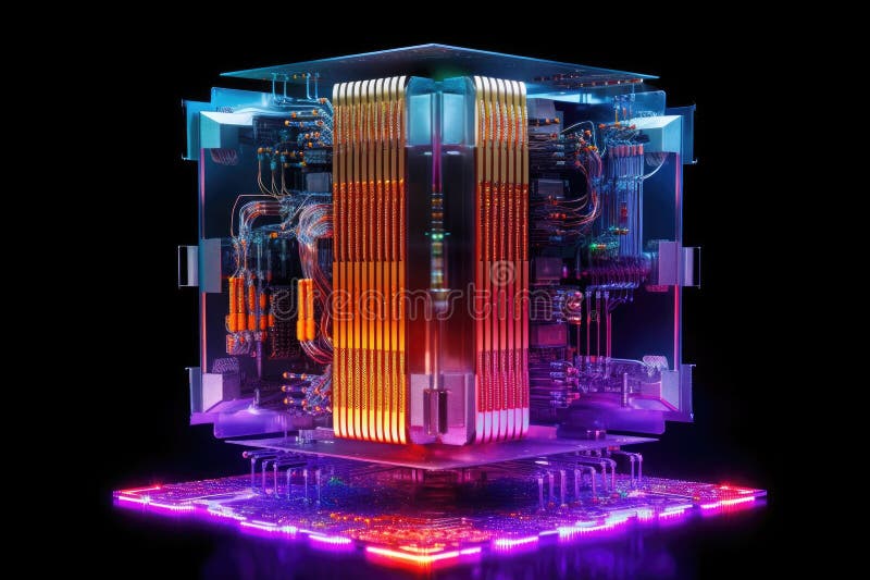 Computing and Quantum Technology. Generative AI Stock Illustration ...