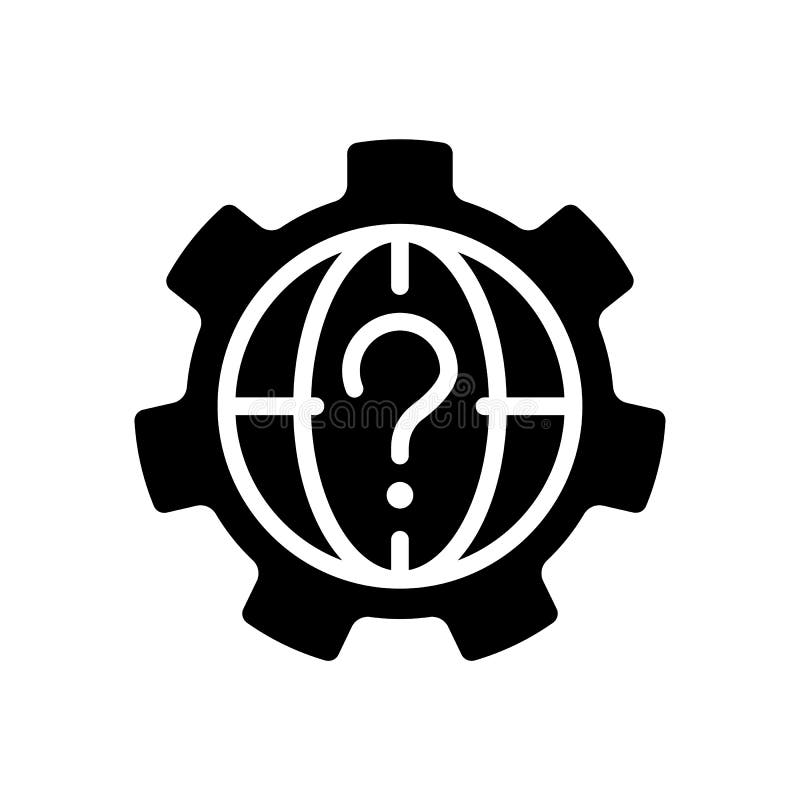 World Question Black Glyph Icon Stock Vector - Illustration of support ...