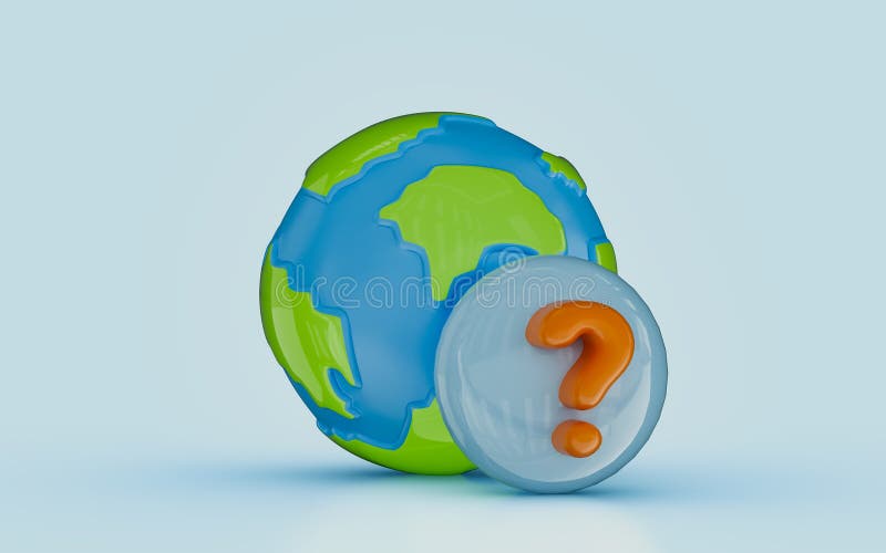 World Question Mark Badge Sign Global Information Confusion Stock ...