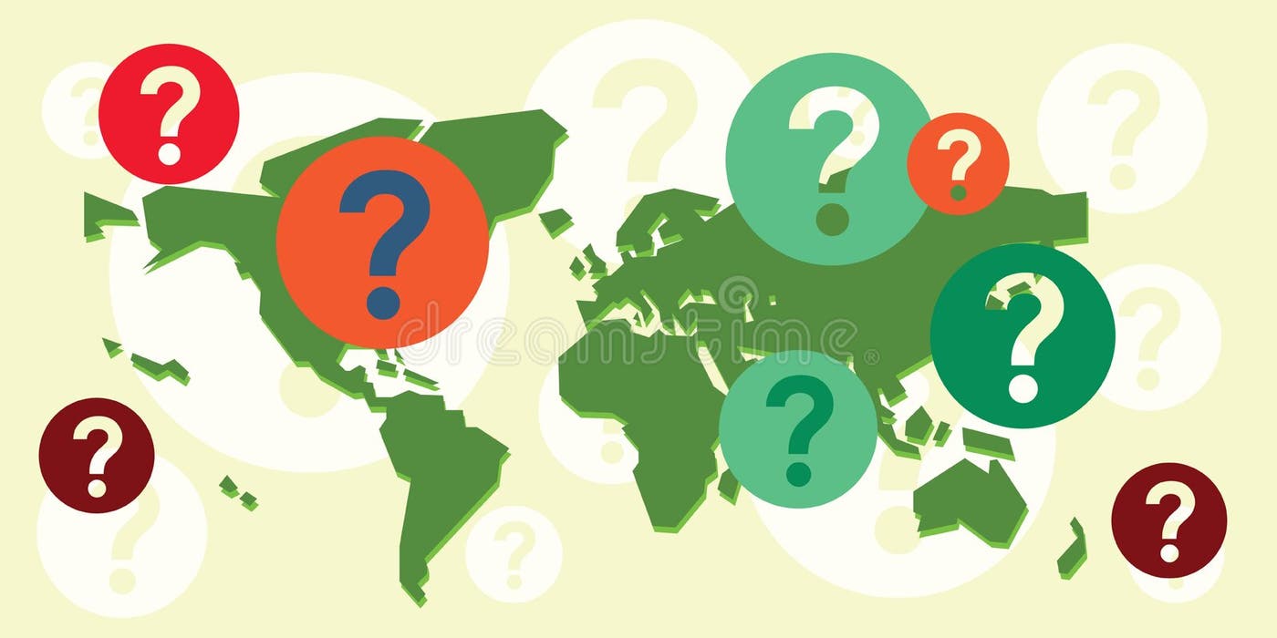 World Map Question Marks Stock Illustrations – 34 World Map Question ...