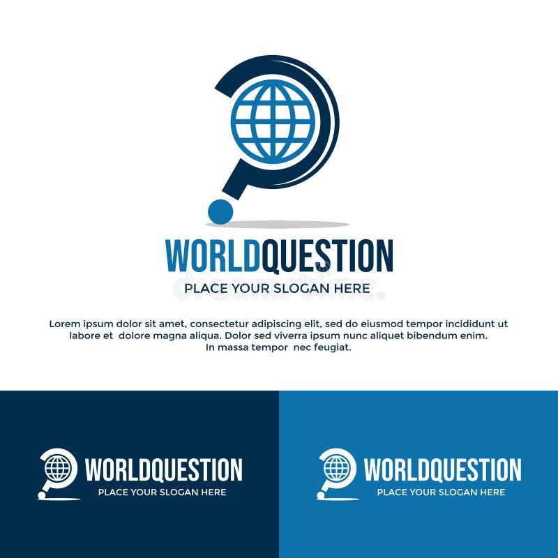 World Question Vector Logo Template Stock Vector - Illustration of logo ...